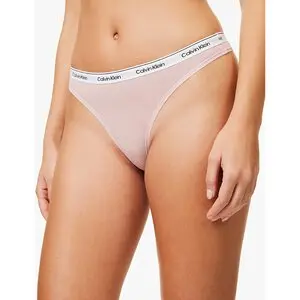 Calvin Klein Modern Logo Low-rise Stretch-cotton Thong