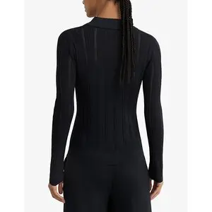 REISS Harri Button-through Knitted Top