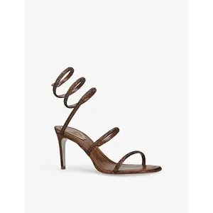 Rene Caovilla Cleo 80 Embellished Satin Heeled Sandals