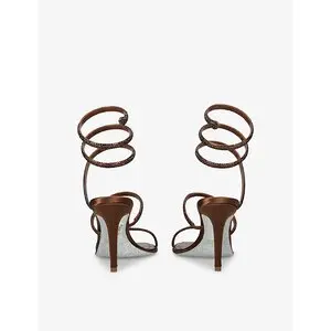 Rene Caovilla Cleo 80 Embellished Satin Heeled Sandals