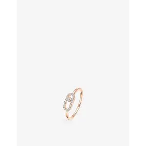 Messika Move Uno 18ct Rose Gold And Diamond Ring - Pink