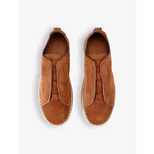 Zegna Triple Stitch Suede Espadrilles - Tan