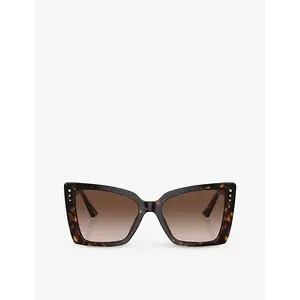 JIMMY CHOO Jc5001b Tortoiseshell Acetate Square Frame Sunglasses - Brown