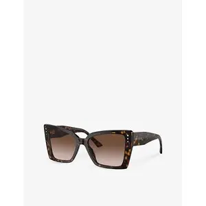 JIMMY CHOO Jc5001b Tortoiseshell Acetate Square Frame Sunglasses - Brown