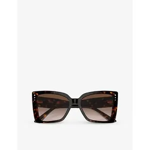 JIMMY CHOO Jc5001b Tortoiseshell Acetate Square Frame Sunglasses - Brown