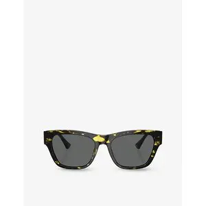 Versace Ve4457 Square-frame Acetate Sunglasses - Brown