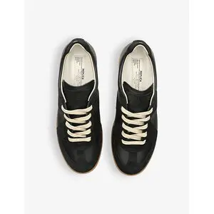MAISON MARGIELA Replica Panelled Leather Low-top Trainers - Black