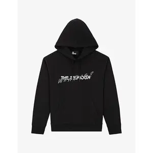 The Kooples Graphic-print Rhinestone-embellished Cotton-jersey Hoodie - Bla01