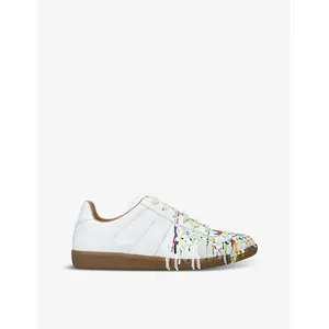 MAISON MARGIELA Maison Margiela Replica Paint Splatter Leather Low-Top Trainers White/oth