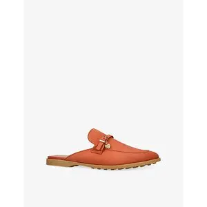 TOD'S Leather Buckled Loafer Mules
