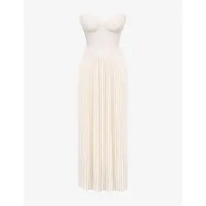 House Of Cb Marcella Pleated Georgette Maxi Dress - Ivory