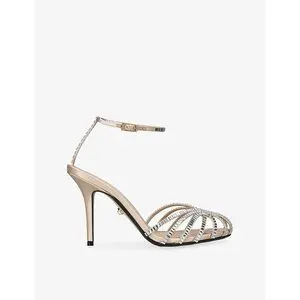 ALEVI MILANO Penelope 95 Satin Pumps With Crystal Embellishment - Silver Com