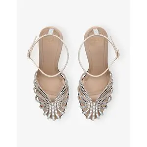 ALEVI MILANO Penelope 95 Satin Pumps With Crystal Embellishment - Silver Com