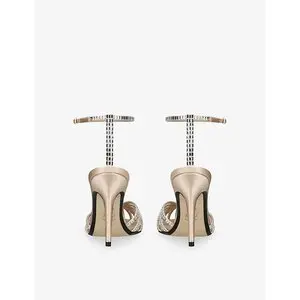 ALEVI MILANO Penelope 95 Satin Pumps With Crystal Embellishment - Silver Com