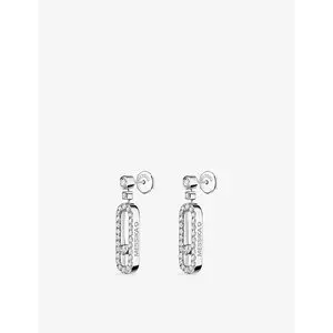 Messika Move Uno 18ct Gold And Diamond Drop Earrings - White