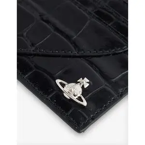 VIVIENNE WESTWOOD Heart Croc-embossed Leather Card Holder