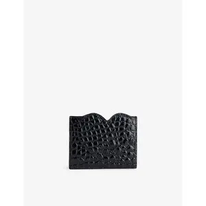 VIVIENNE WESTWOOD Heart Croc-embossed Leather Card Holder