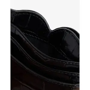 VIVIENNE WESTWOOD Heart Croc-embossed Leather Card Holder