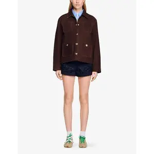 Sandro Suede Four-pocket Jacket - Black Brown