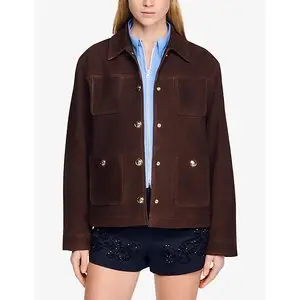 Sandro Suede Four-pocket Jacket - Black Brown