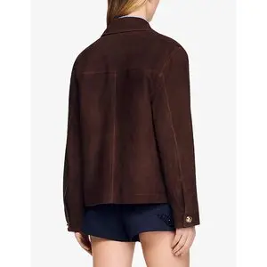 Sandro Suede Four-pocket Jacket - Black Brown