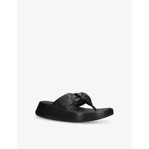 Fitflop F-mode Knotted Leather Flatform Sandals - Black