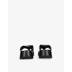 Fitflop F-mode Knotted Leather Flatform Sandals - Black