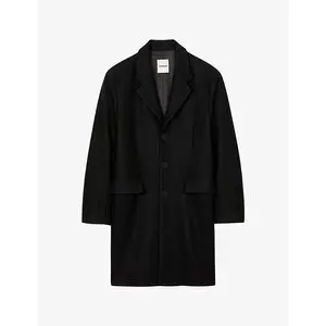 Sandro Wool And Cashmere-blend Regular-fit Coat - Black