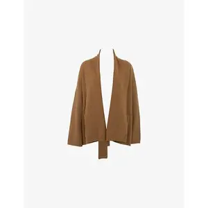 House Of Cb Relaxed-fit Wool Cardigan With Tie Waist - Camel