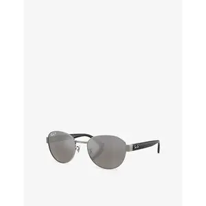 Ray-ban Rb3766ch Round Frame Metal Sunglasses