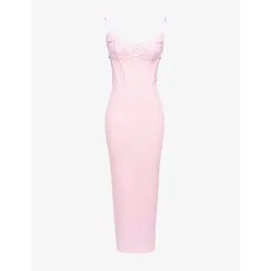 House Of Cb Romy Mesh Bodycon Maxi Dress - Pink