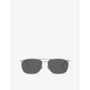 Saint Laurent Sl796 Vincent Pilot-frame Metal Sunglasses - Silver