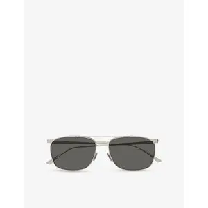 Saint Laurent Sl796 Vincent Pilot-frame Metal Sunglasses - Silver