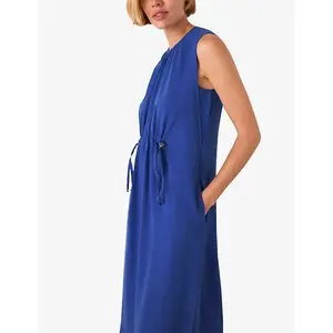Whistles Drawstring Waist Sleeveless Woven Midi Dress