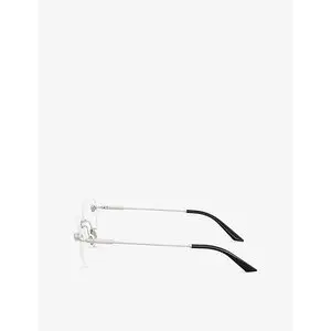 Versace Round Frame Metal Eyeglasses - Silver