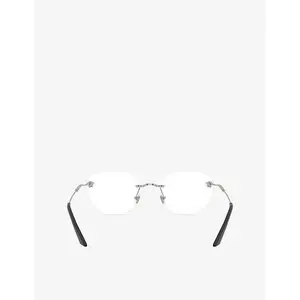 Versace Round Frame Metal Eyeglasses - Silver