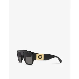 Versace Ve4436u Pillow Frame Acetate Sunglasses With Gold Tone Hardware