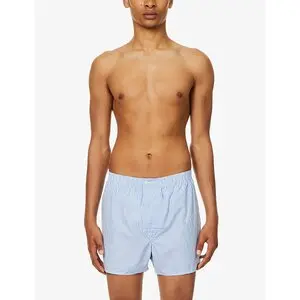 Derek Rose James Striped Cotton Boxer Briefs - Blue