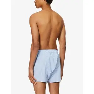 Derek Rose James Striped Cotton Boxer Briefs - Blue