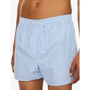 Derek Rose James Striped Cotton Boxer Briefs - Blue