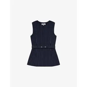 RO&ZO Pinstripe Long-line Woven Top