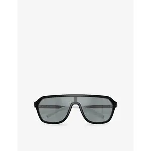 Oliver Spencer Shield-frame Acetate Sunglasses - Black
