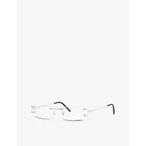 Cartier Rimless Rectangular Metal Optical Glasses