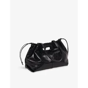 Maje Crackled Leather Tote Bag - Black