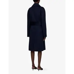 JOSEPH Costana Double-faced Wool And Cashmere Coat - Navy