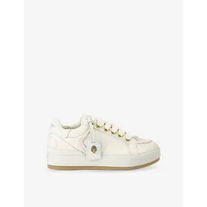 Kurt Geiger Southbank Tag Leather Trainers - Bone