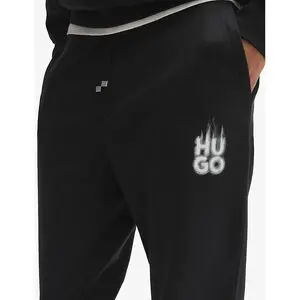 Hugo Branded-print Drawstring-waist Cotton-jersey Jogging Bottoms
