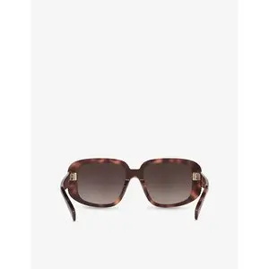 Celine Square Frame Tortoiseshell Acetate Sunglasses - Brown
