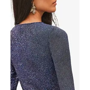 RO&ZO Kylie Sparkle Ruched-front Maxi Dress