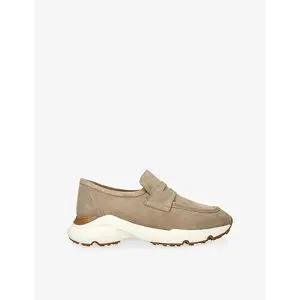 TOD'S TOD'S Sport 54 Suede Loafers With Penny Trim And Chunky Sole Camel